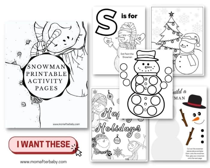 Free Printable Snowman Worksheets for Toddlers - Mom After Baby